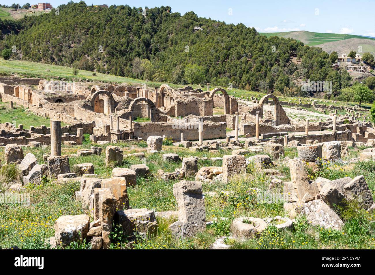 View of Roman arches in the ancient city of Cuicul-Djemila. UNESCO ...