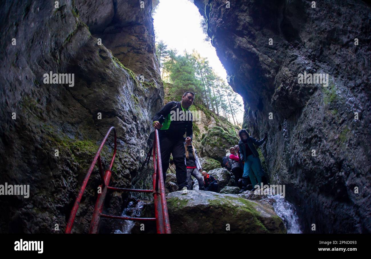March 22 2022 - Carpathian Mountains Romania Predeal area, tourists ...