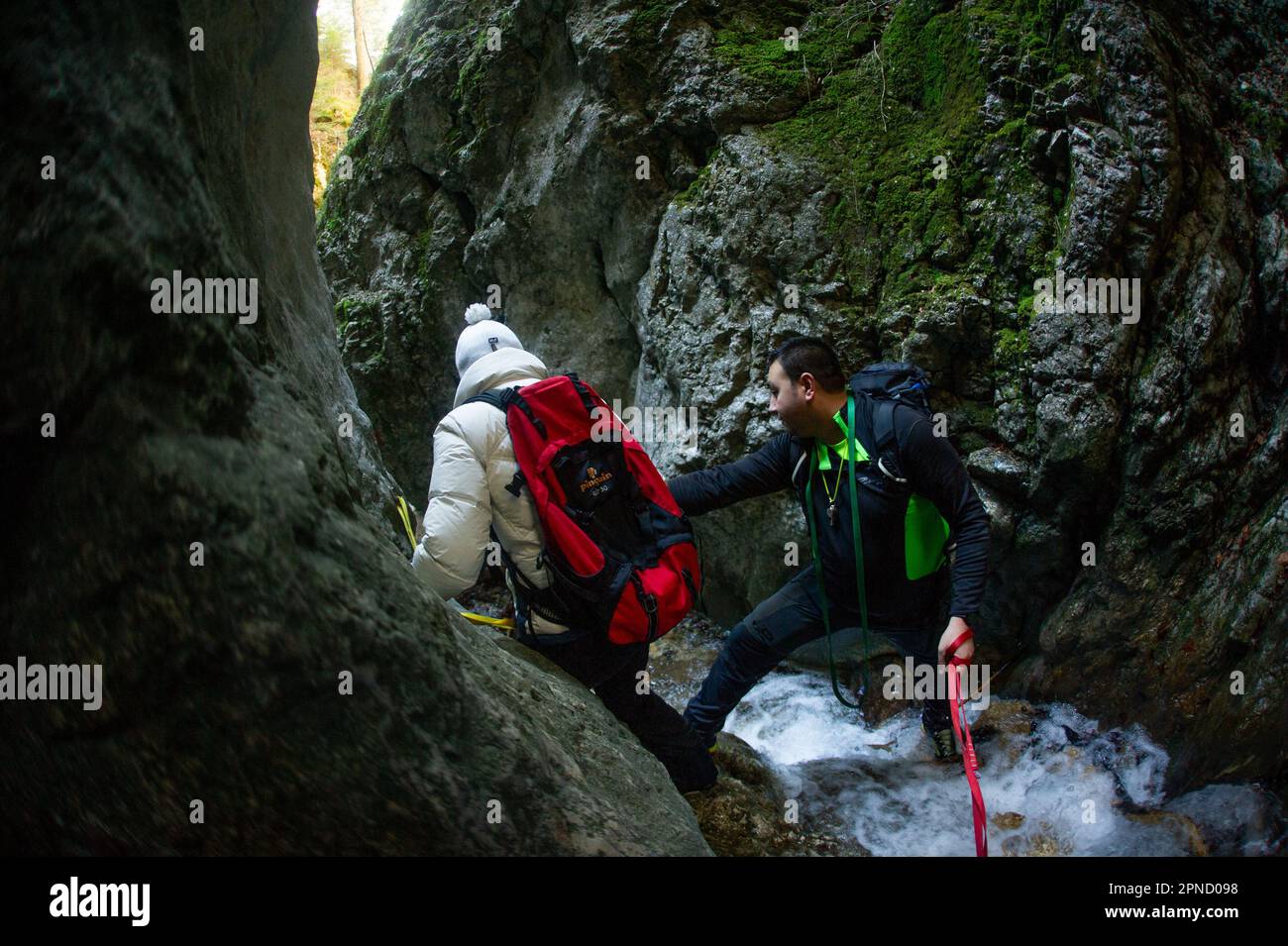 March 22 2022 - Carpathian Mountains Romania Predeal area, tourists ...