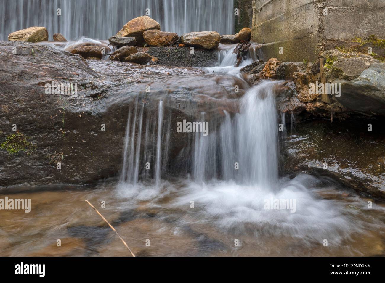 Spring view of Waterfall at Crazy Mary River, Belasitsa Mountain ...