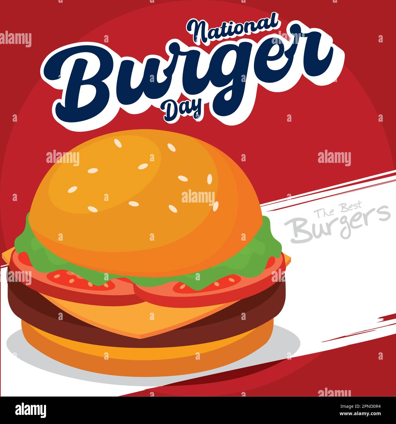 Isolated cartoonish hamburger Colored burger day template Vector Stock ...
