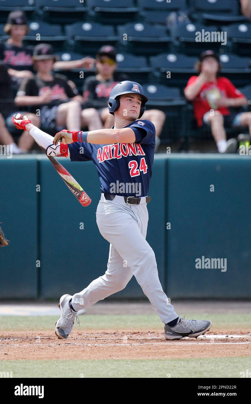 Mason White (24) of the Arizona Wildcats bats during an NCAA baseball ...