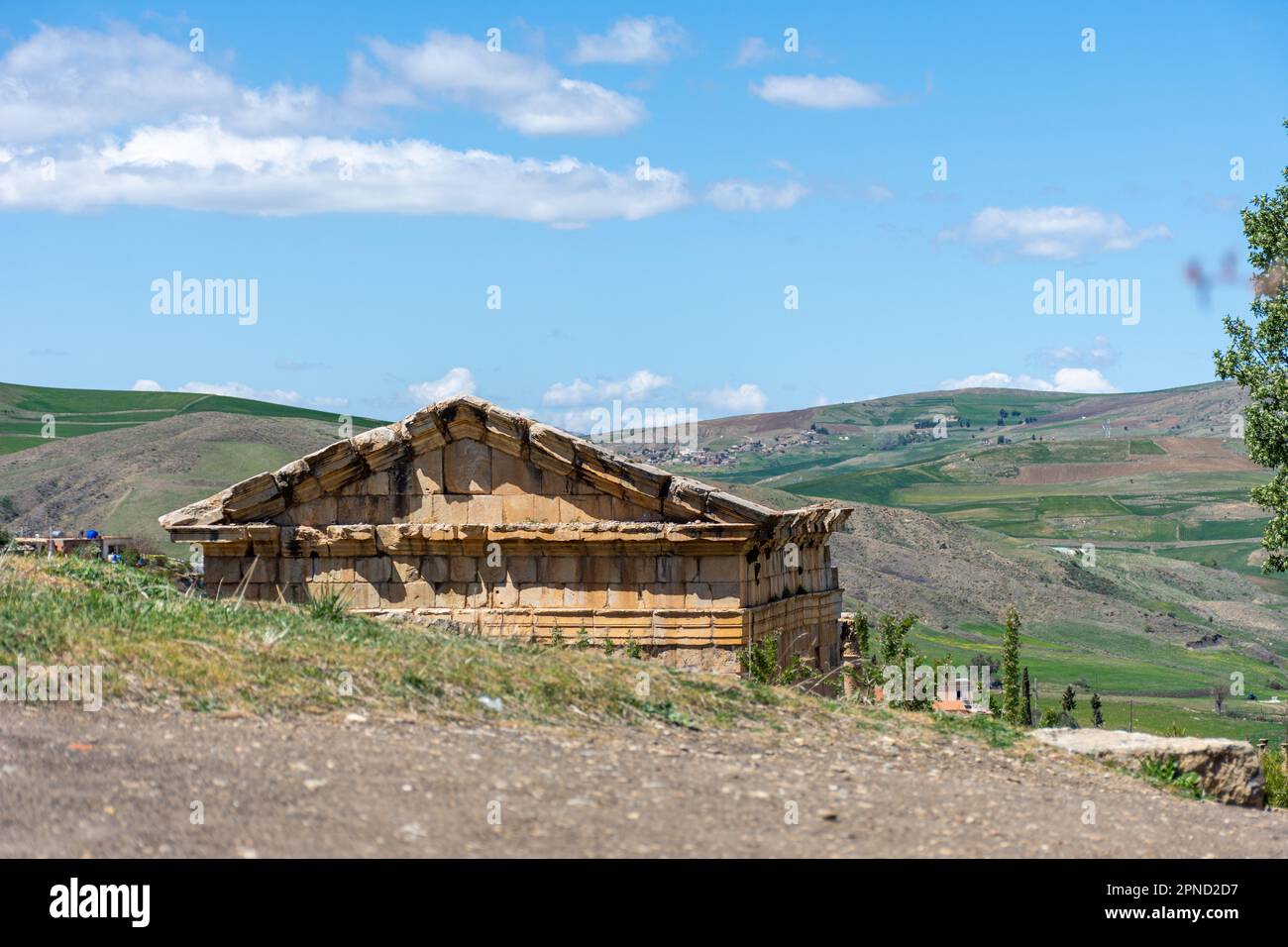 View of (Temple of Gens Septimia) in the ancient city of Cuicul-Djemila ...