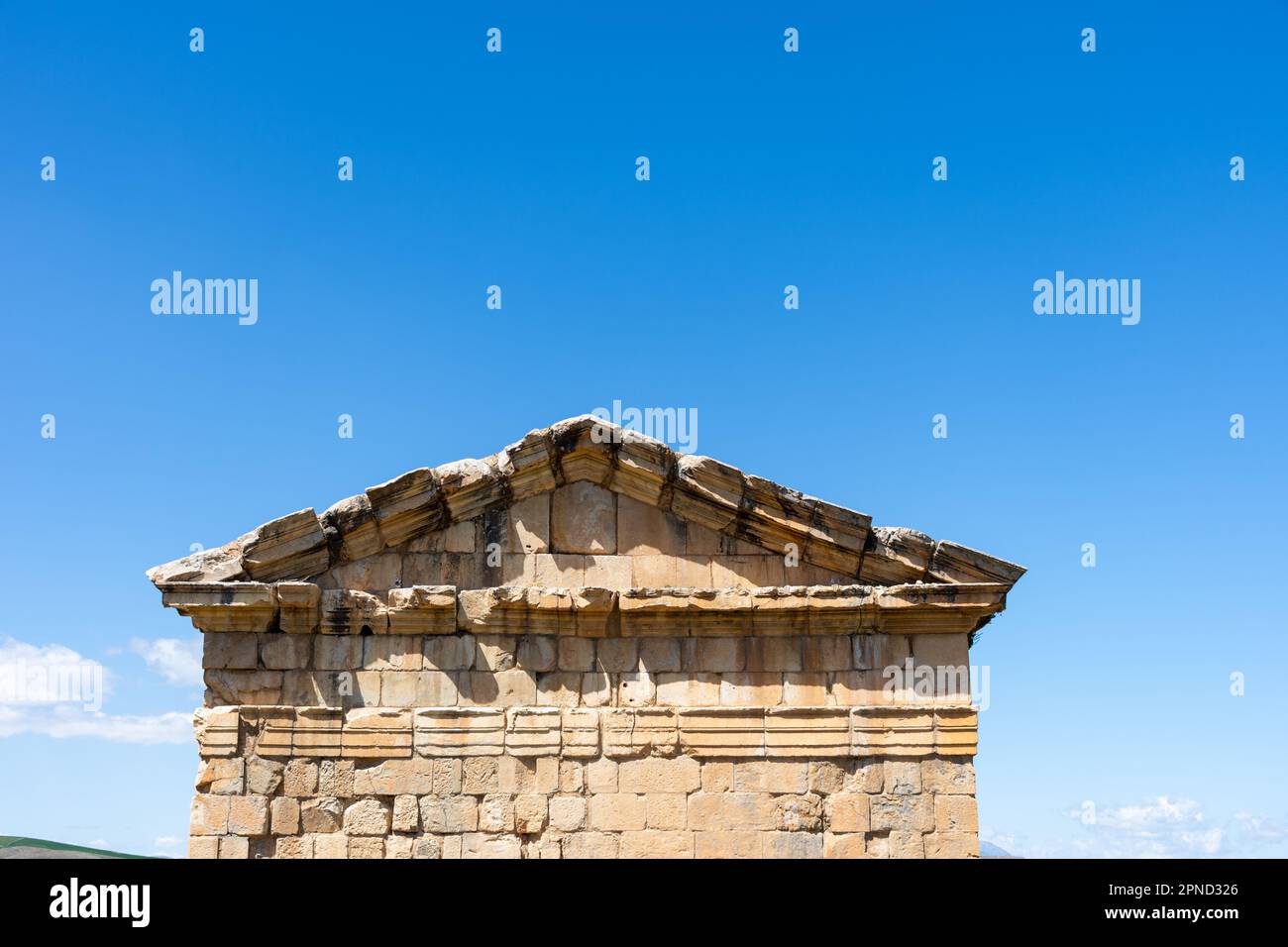 View of (Temple of Gens Septimia) in the ancient city of Cuicul-Djemila ...