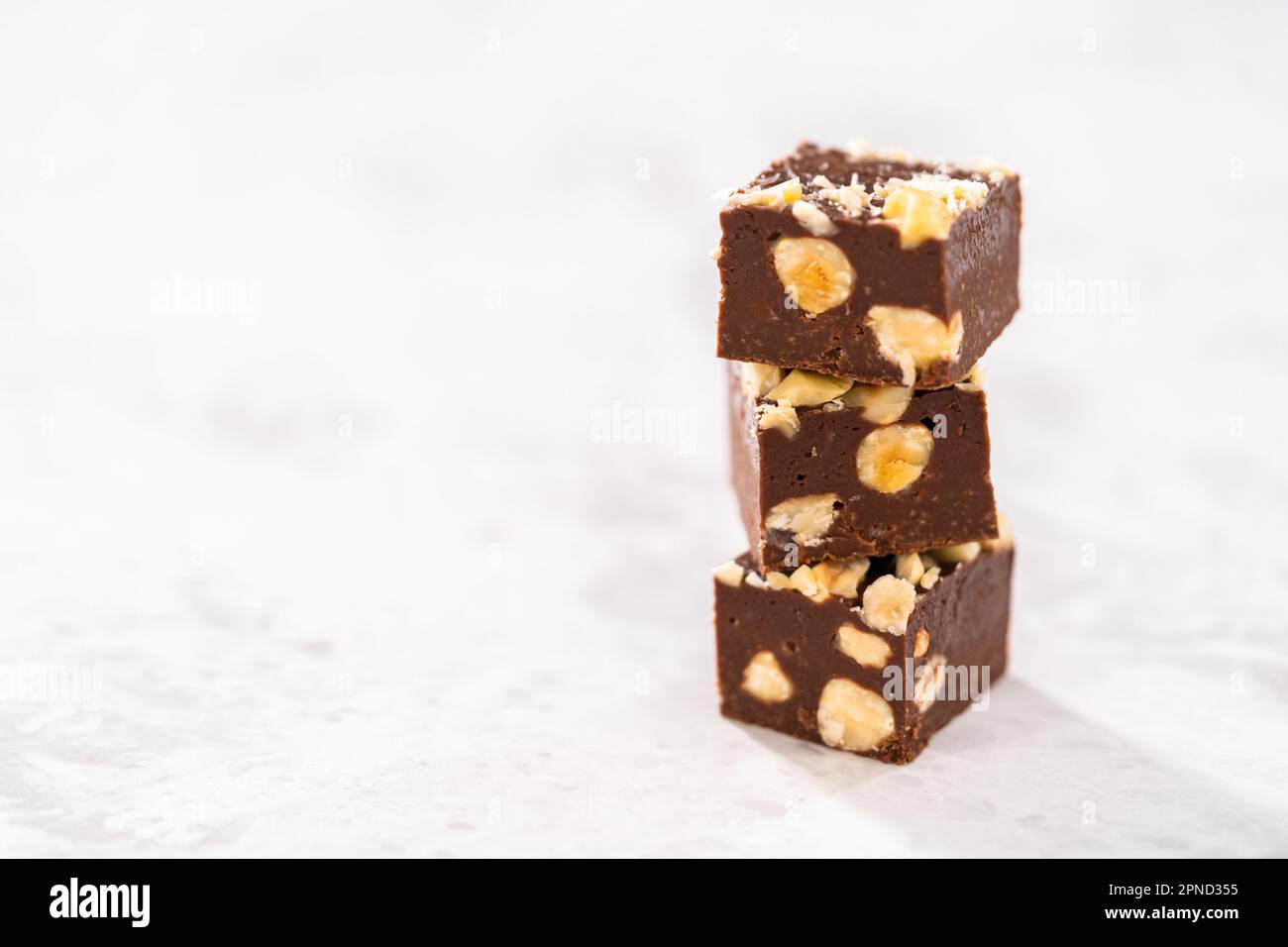 Chocolate hazelnut fudge Stock Photo - Alamy