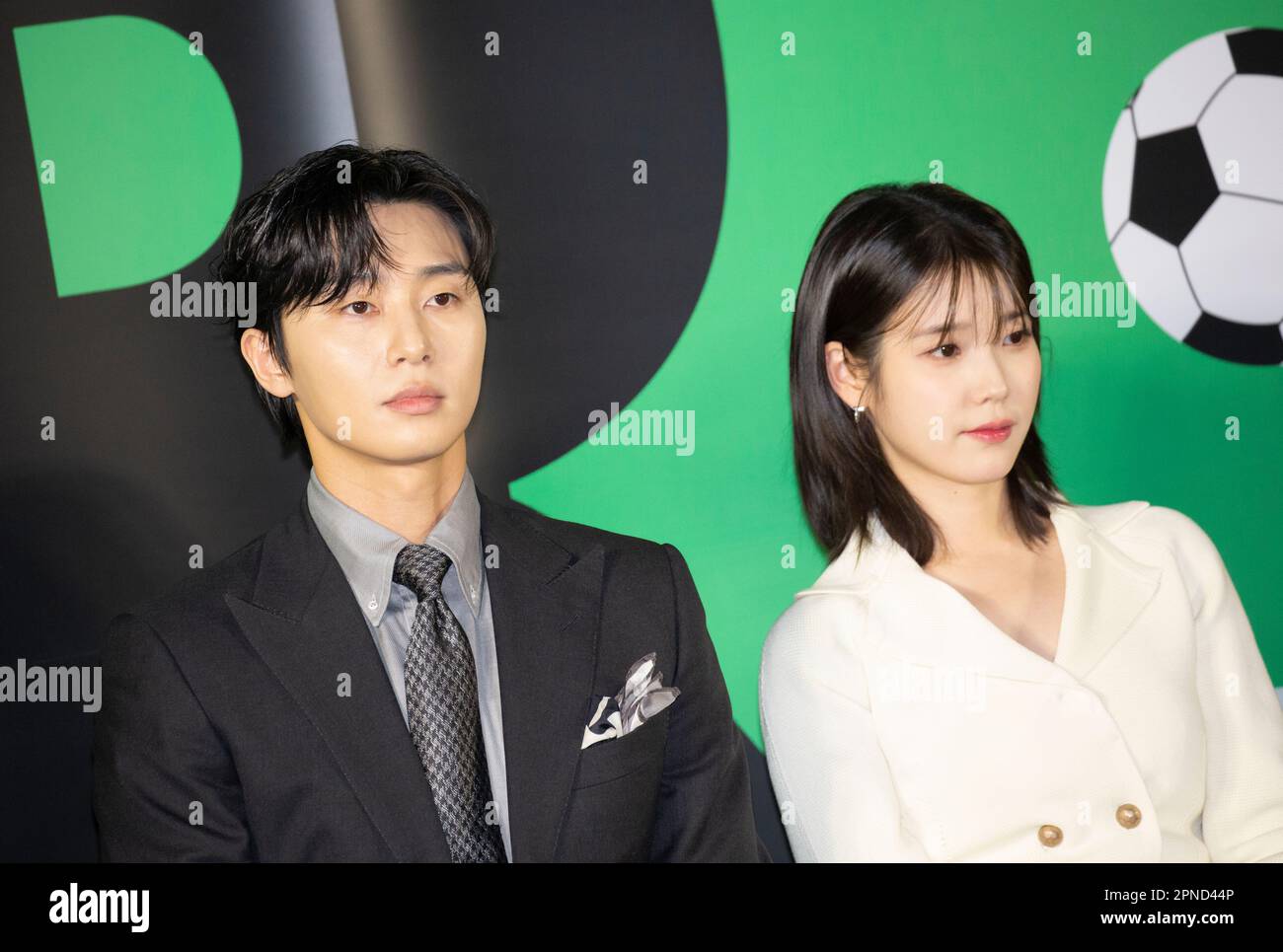 Park Seo-Jun and IU, Mar 30, 2023 : Cast members of new South Korean ...