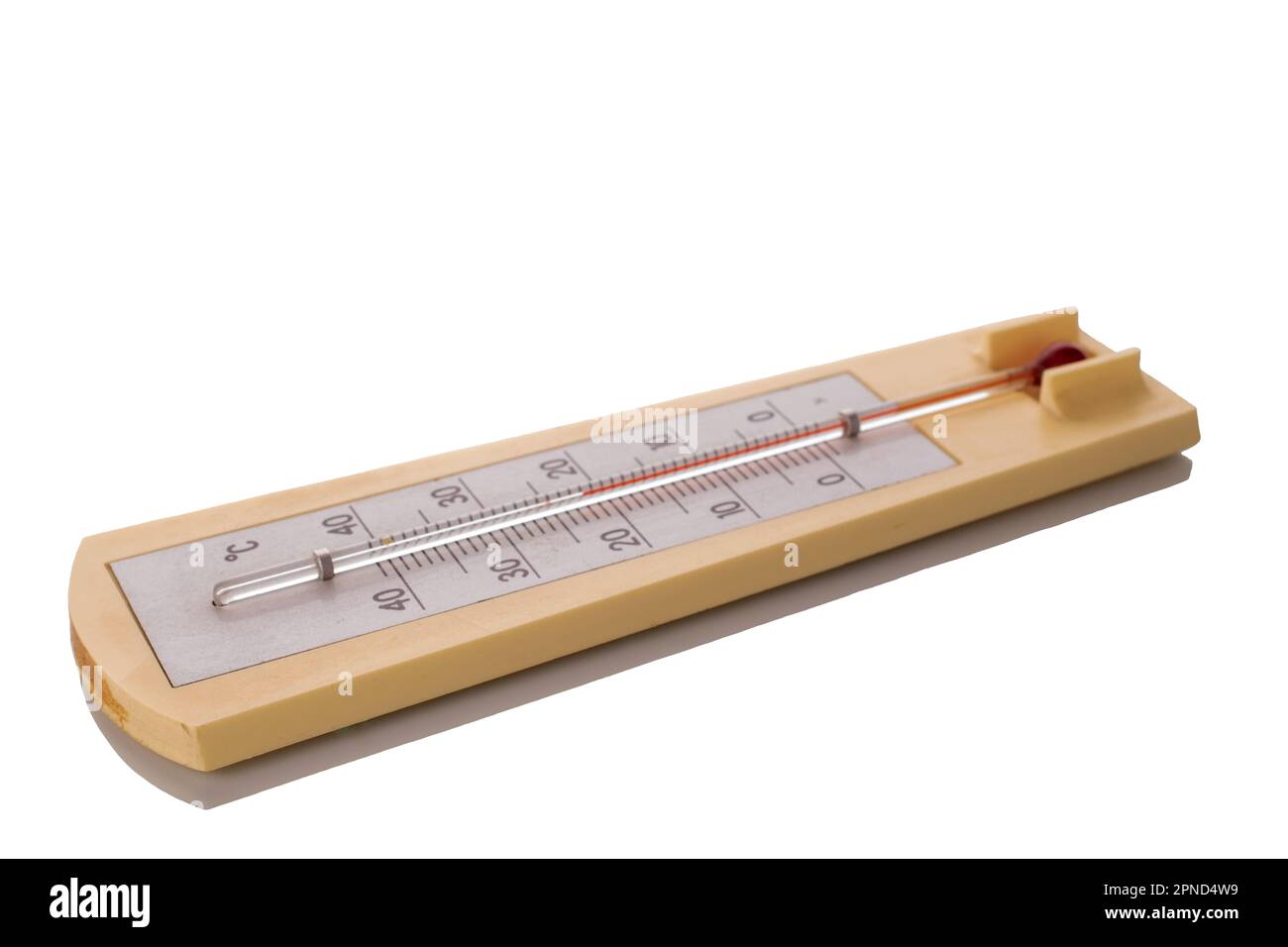 One thermometer for measuring room temperature, macro, isolated on ...