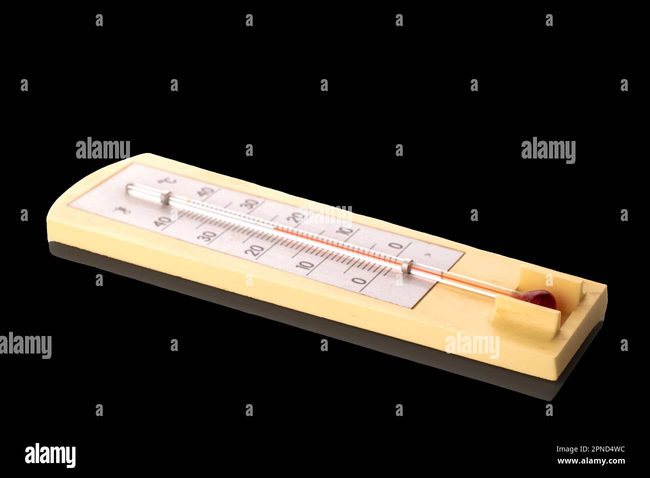 One thermometer for measuring room temperature, macro, isolated on ...