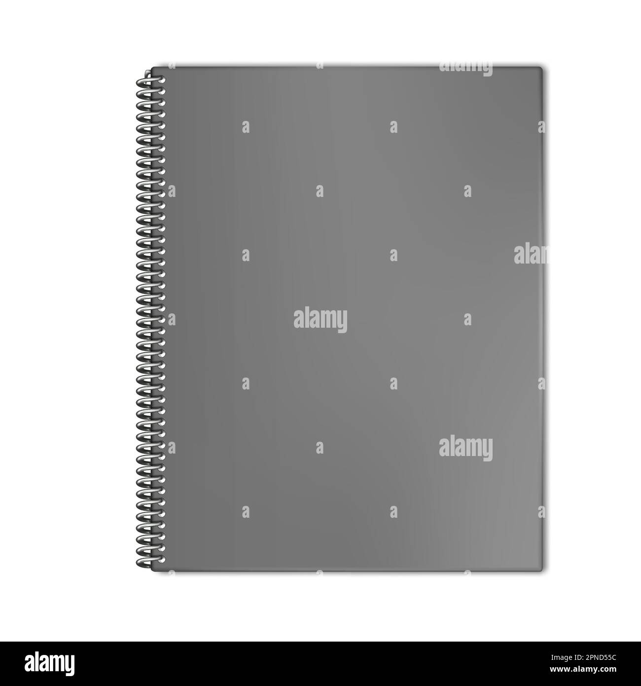 Closed Wire Bound Notebook Vector Mock Up Spiral Notepad Blank Gray