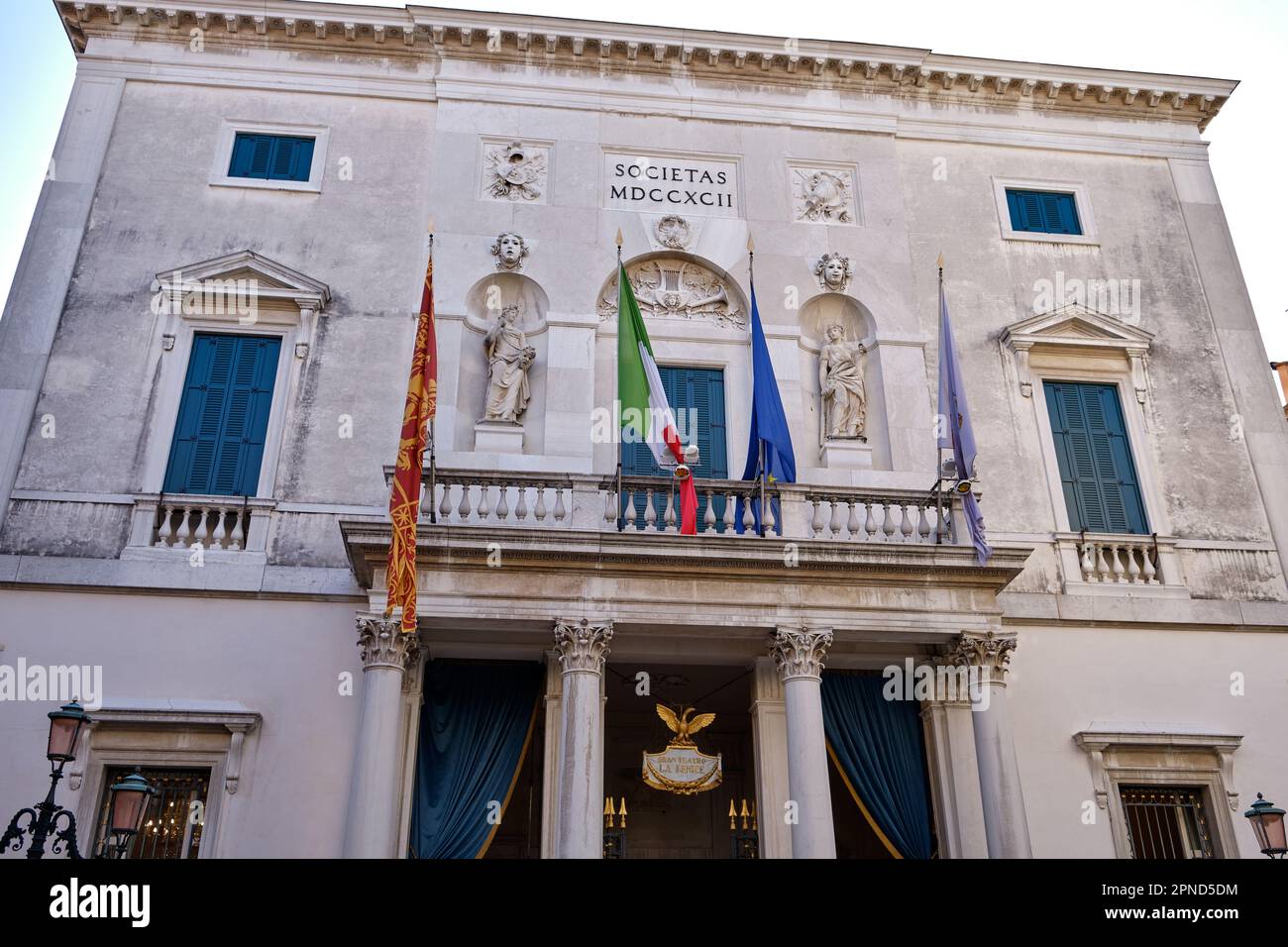 Venice: view of the opera house Gran Teatro la Fenice in Venice city ...