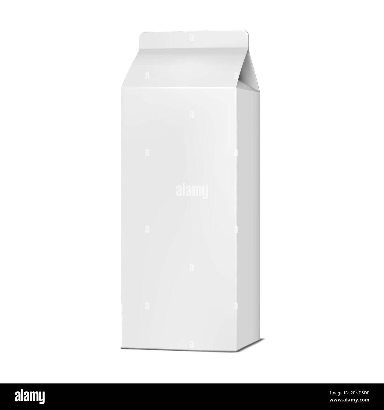 Blank white tall gable top carton realistic vector mockup. Paperboard ...
