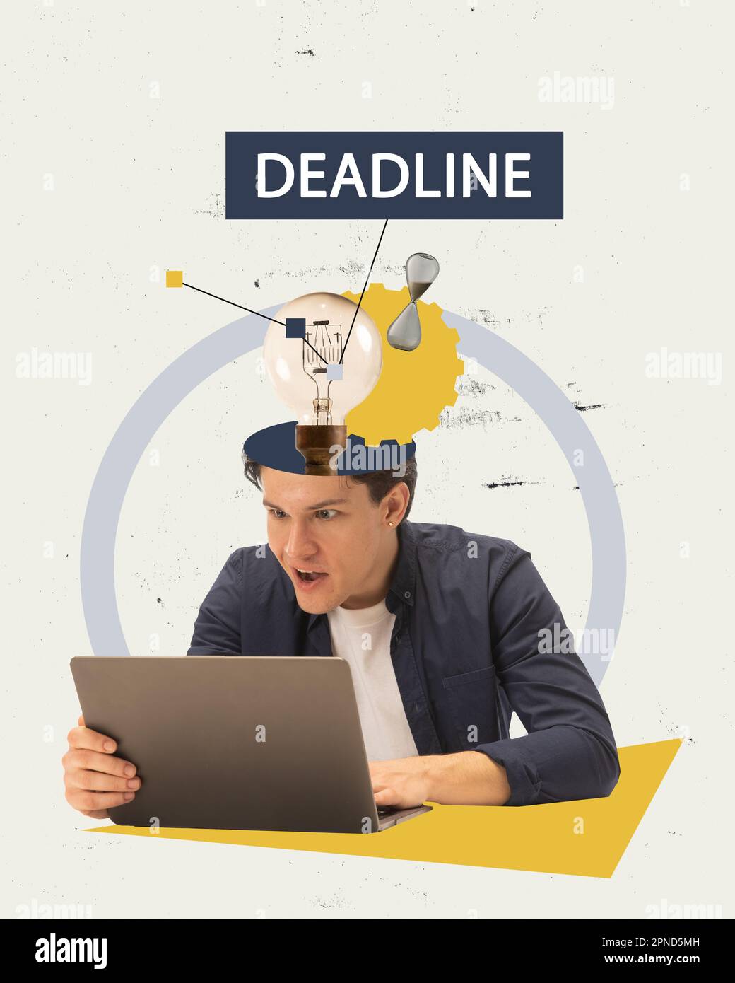 Motivated, involved man, worker employee working on laptop remotely ...