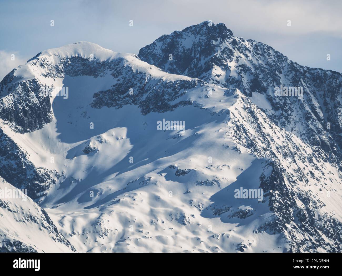 Blue morning sky over the French Alps mountains, Alpe d'Huez, France ...