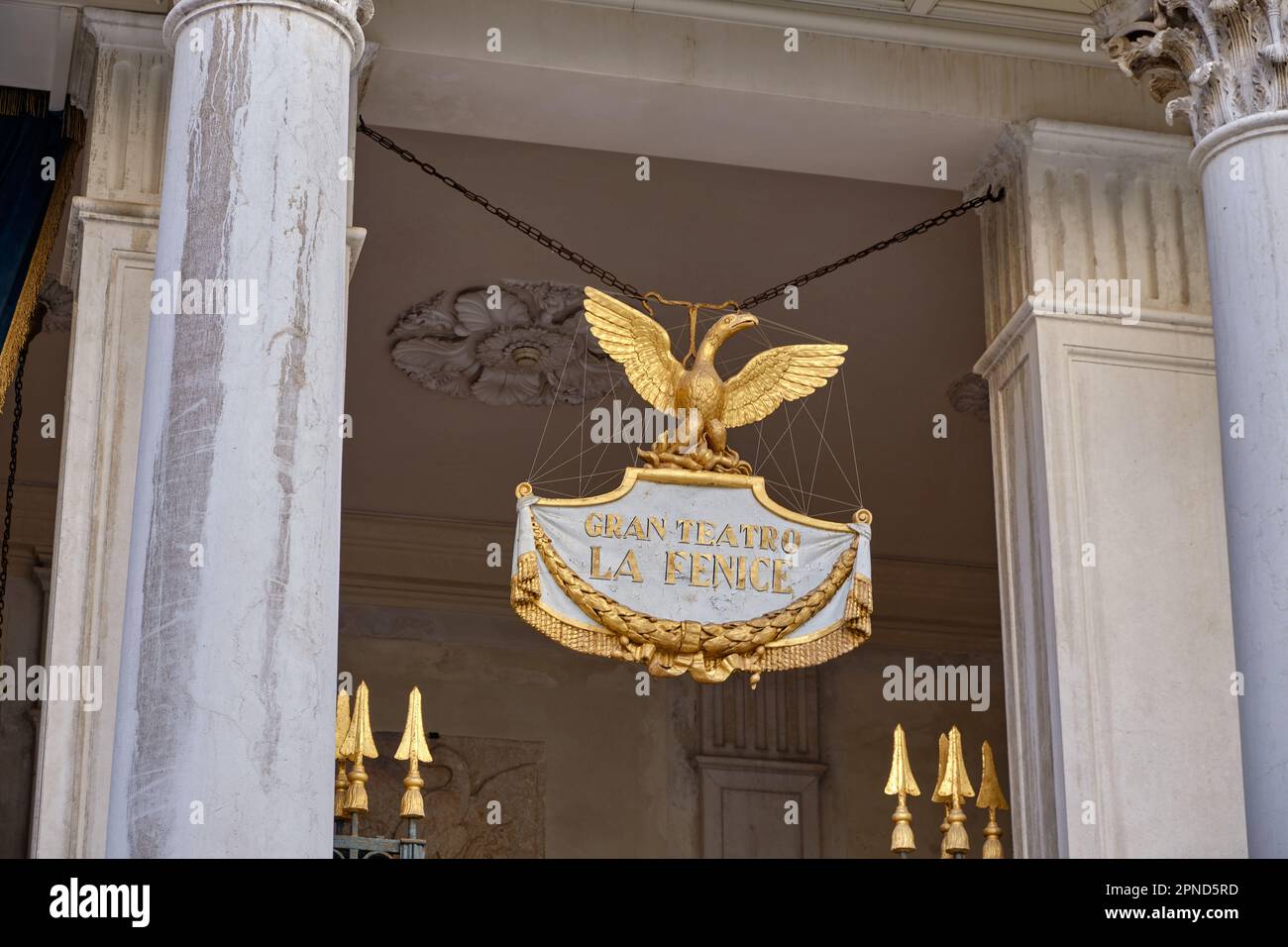 Venice: view of the opera house Gran Teatro la Fenice in Venice city ...