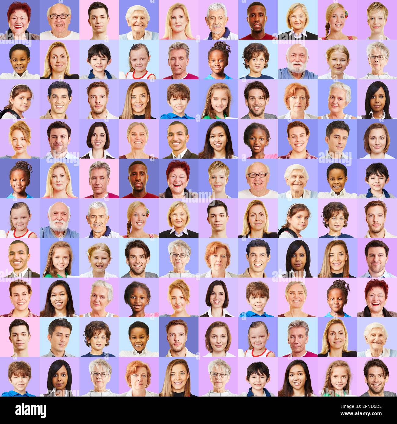 Collage of portraits of children and adults as generations and leisure ...