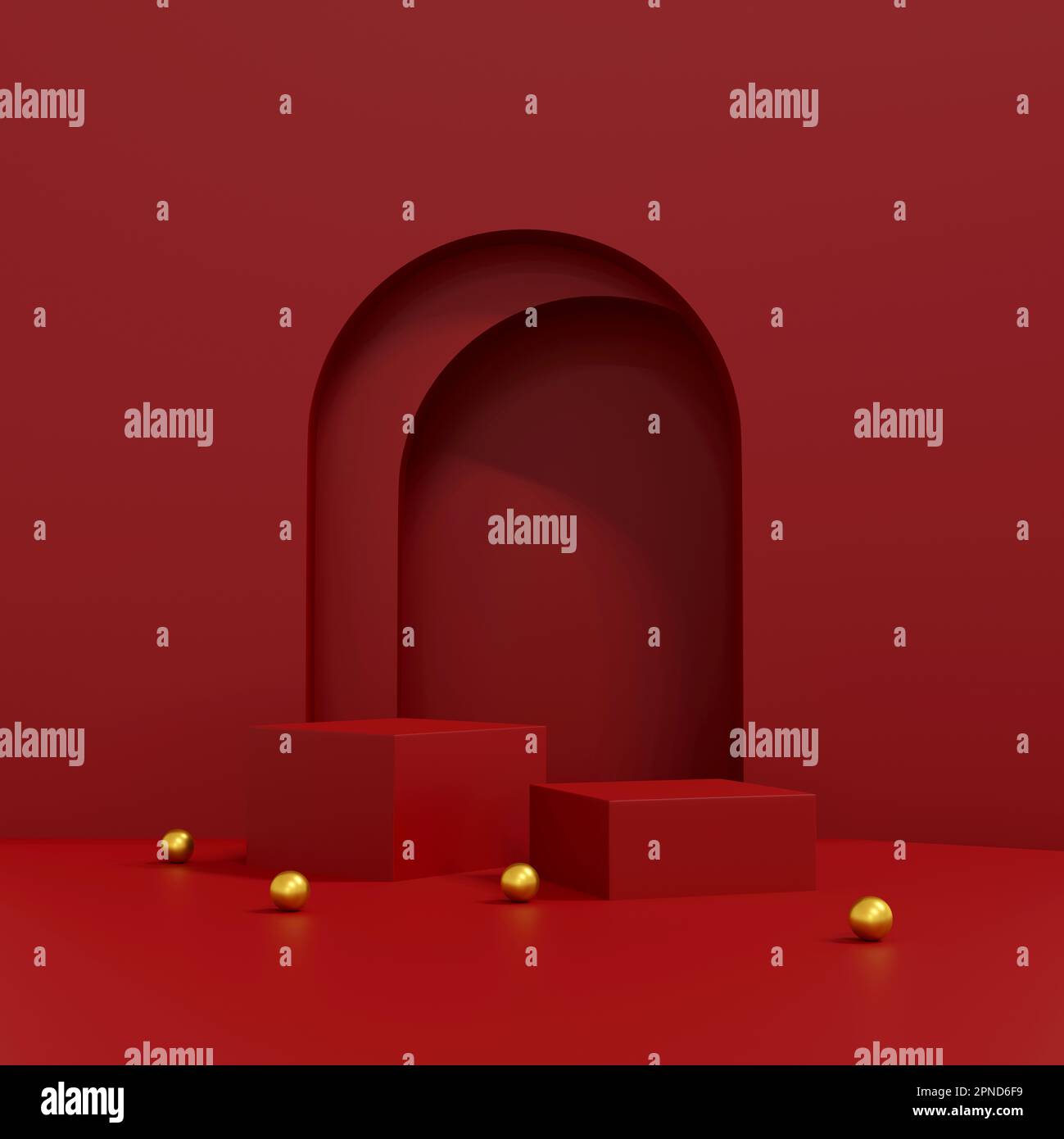 red podium minimal on stage with sweet red platform. stage to show ...