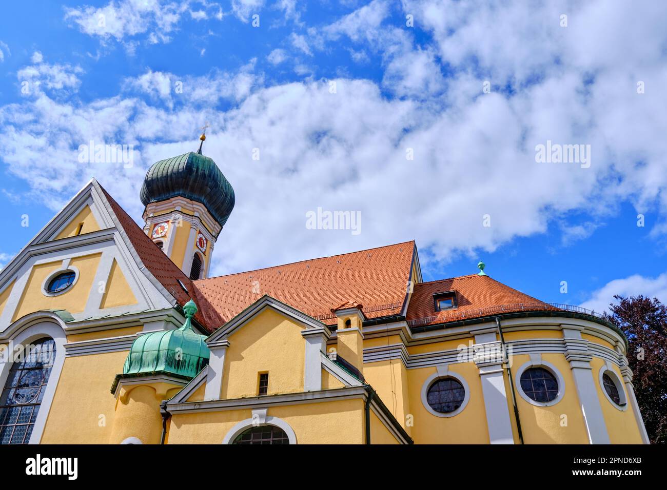 Church of St. Nicholas on Marian Square in the inner town of Immenstadt ...