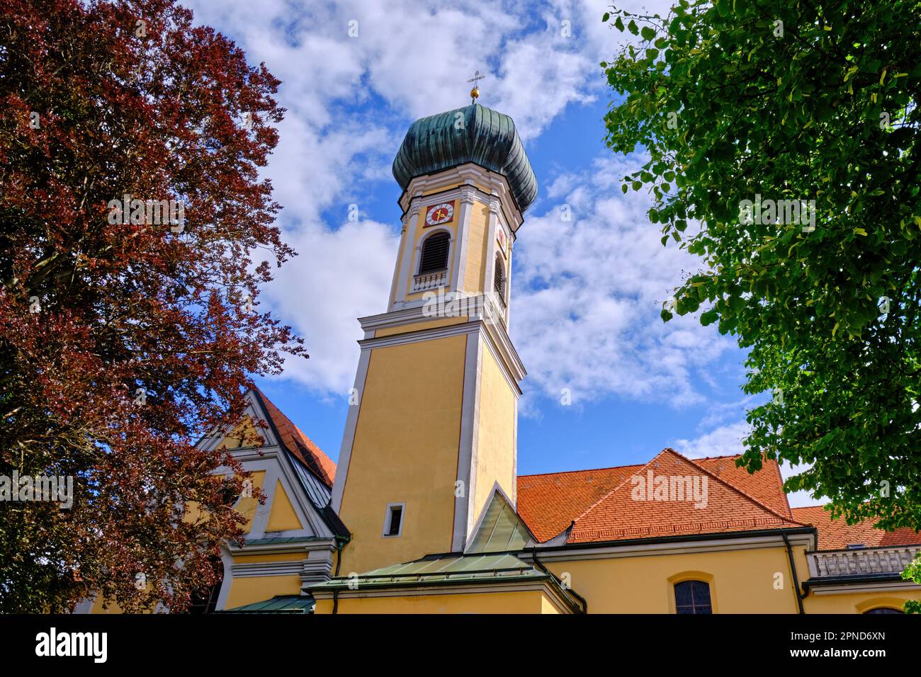 Church of St. Nicholas on Marian Square in the inner town of Immenstadt ...