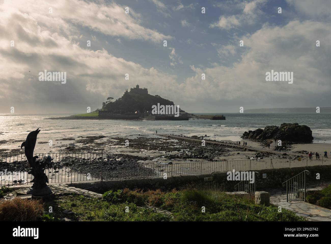 St Micheal's Mount at high tide on the 30th October 2022. St Micheal's ...