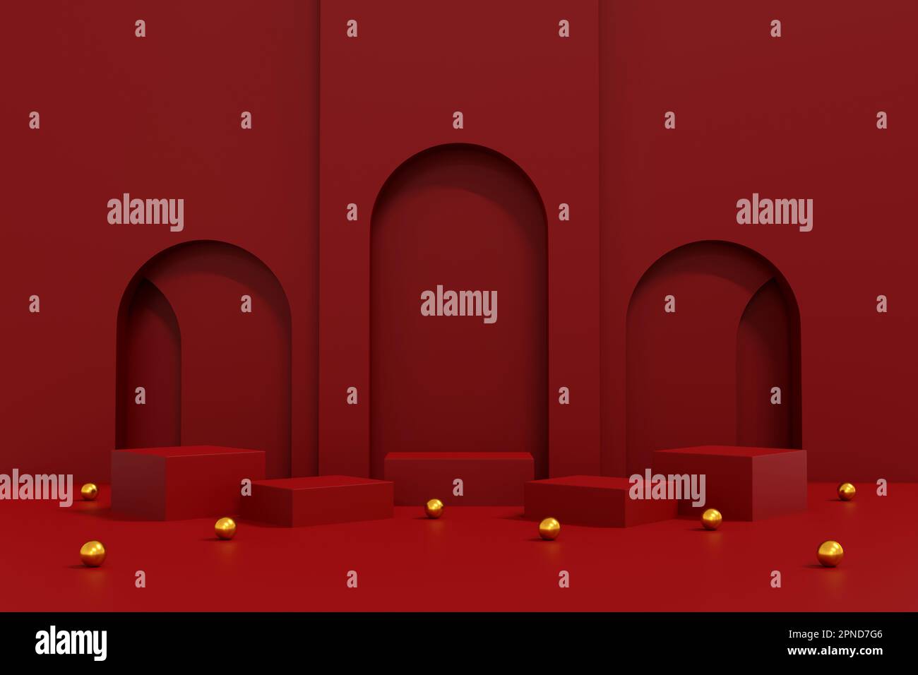 red podium minimal on stage with sweet red platform. stage to show ...