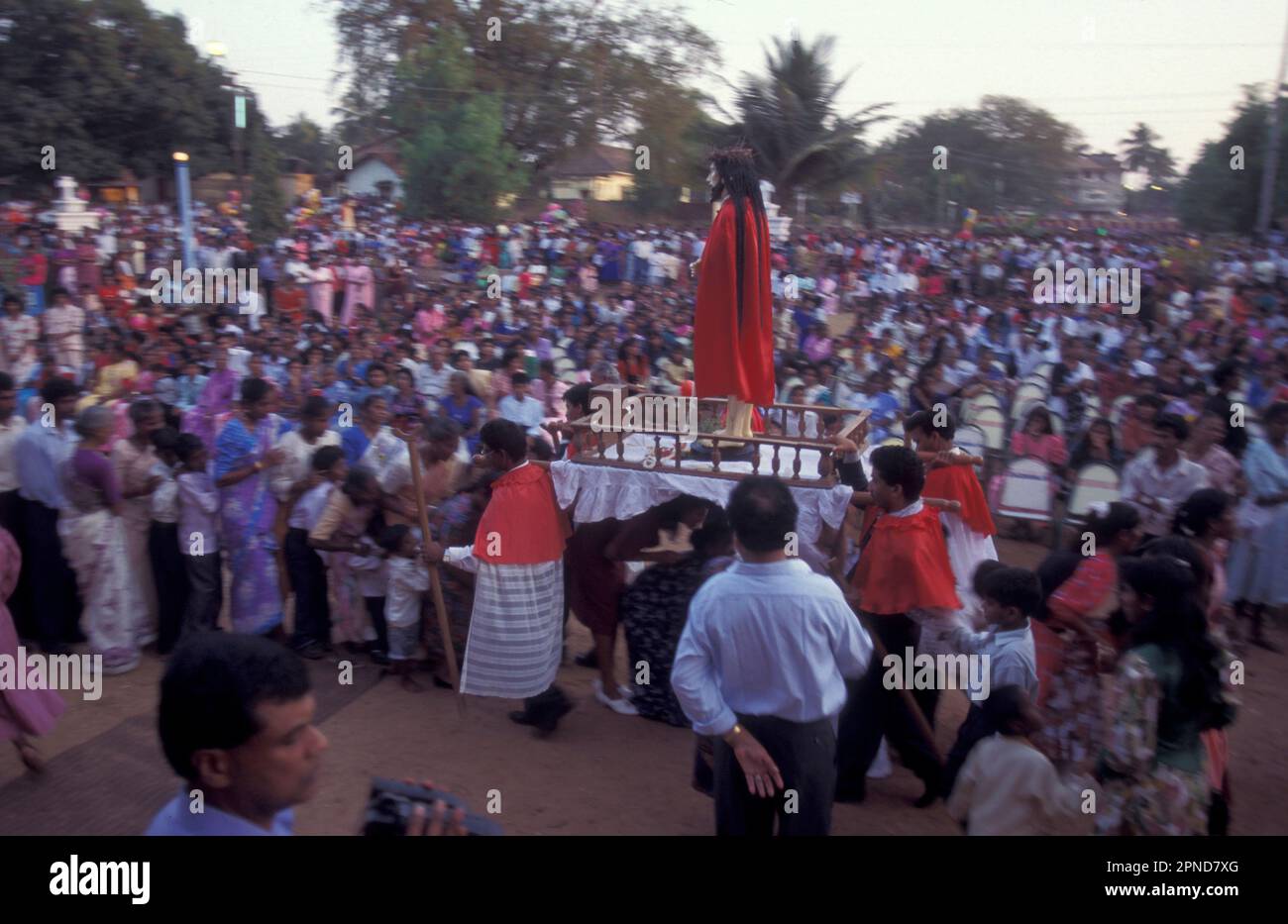 a ceremony and procession of Good Friday at the church of Igreja do Esp ...