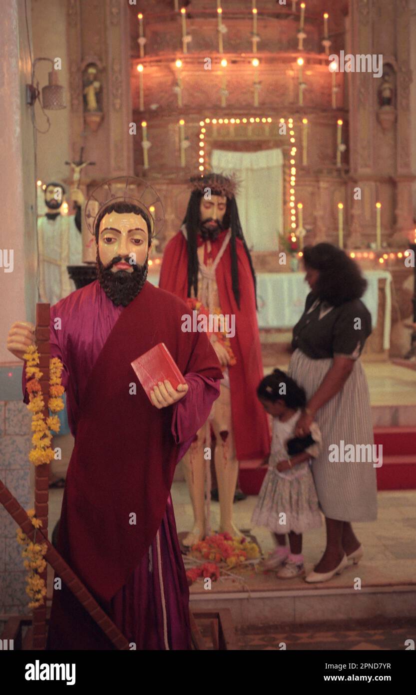 a ceremony and procession of Good Friday at the church of Igreja do Esp ...