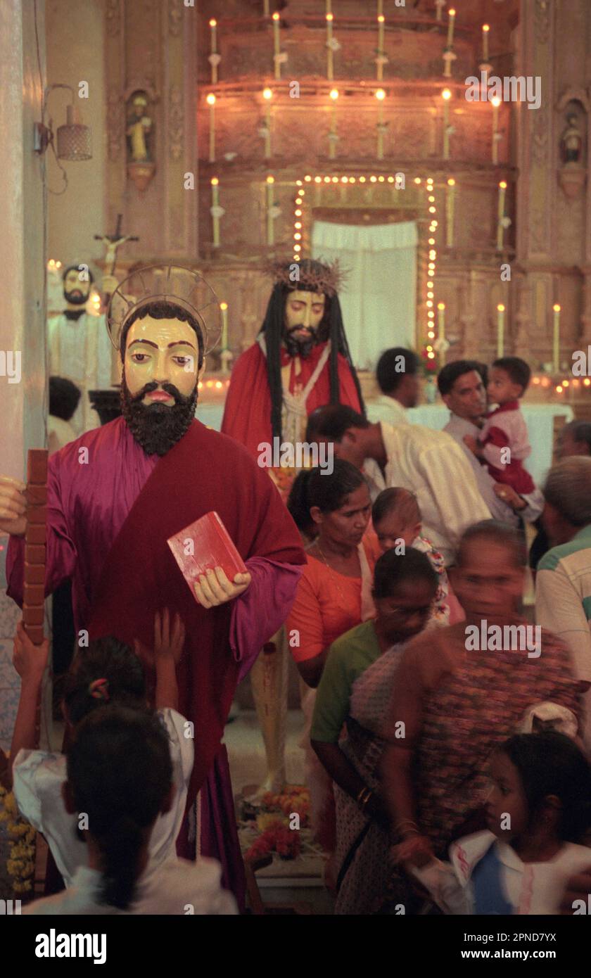 a ceremony and procession of Good Friday at the church of Igreja do Esp ...