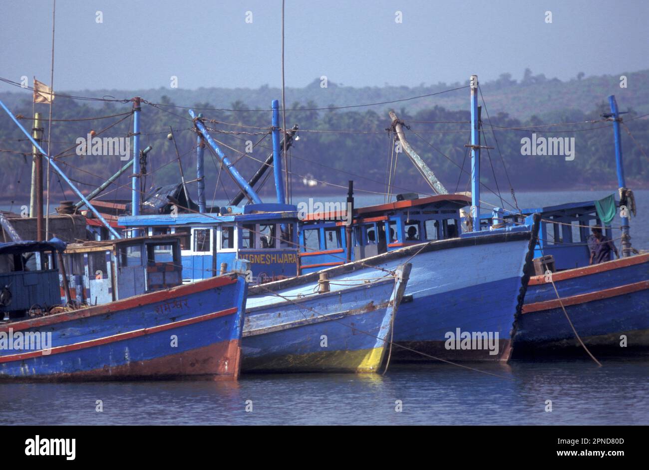 a wood fishingboat at a Harbour of a Fishing Village on the Coast at ...
