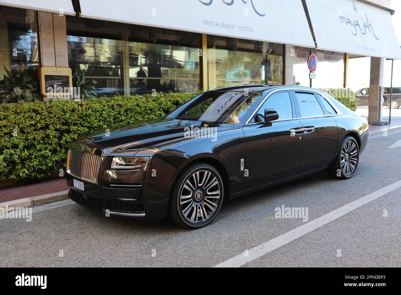 Monte-Carlo, Monaco - April 16, 2023: A stunning black luxury Rolls ...
