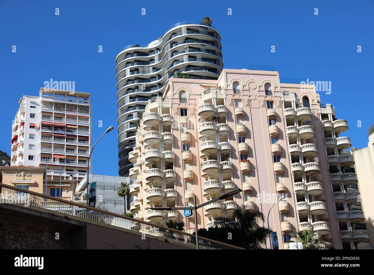 Monte-Carlo, Monaco - April 16, 2023: View from below of various ...