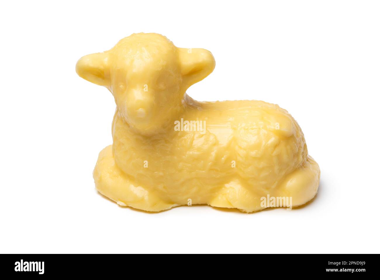 Single traditional easter butter lamb isolated on white background ...