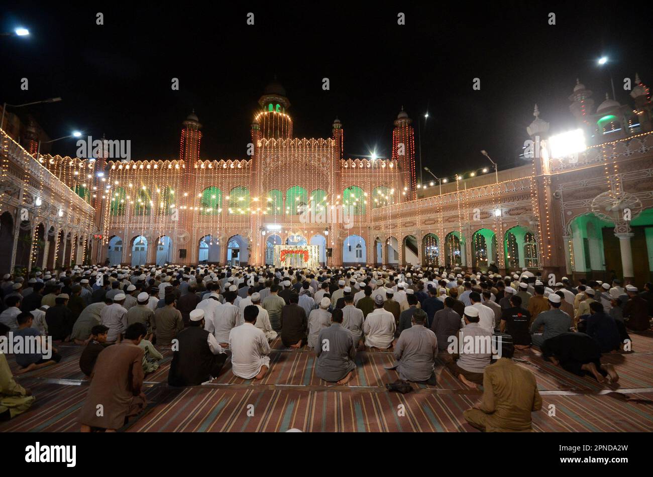 Peshawar. 17th Apr, 2023. Muslims attend Laylat al-Qadr night prayers ...