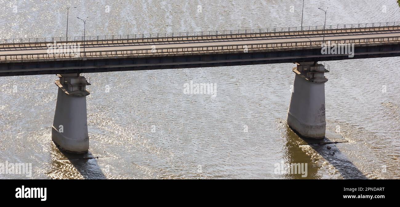 road bridge over the river top view water sky Stock Photo - Alamy