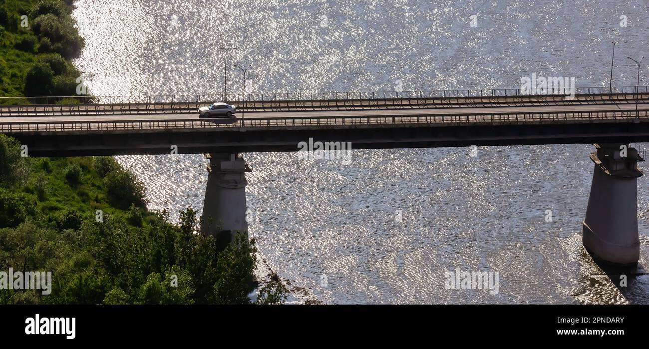 road bridge over the river top view water sky Stock Photo - Alamy