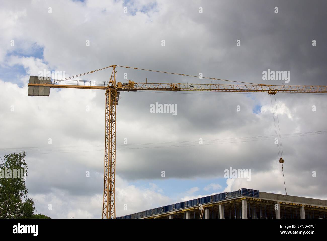 construction crane on construction site Stock Photo - Alamy