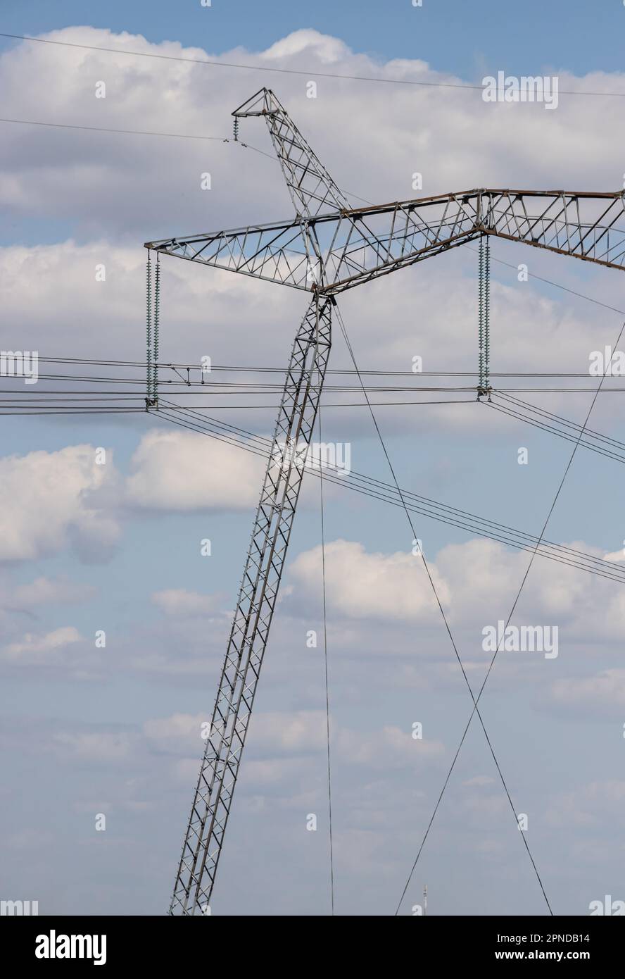 Overhead power line, power transmission line, support of high-voltage ...