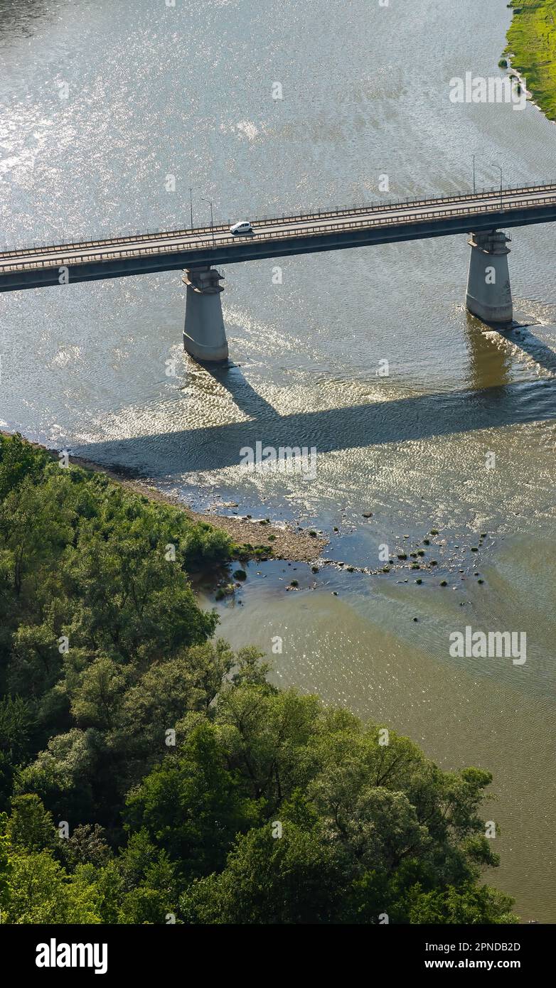 road bridge over the river top view water sky Stock Photo - Alamy