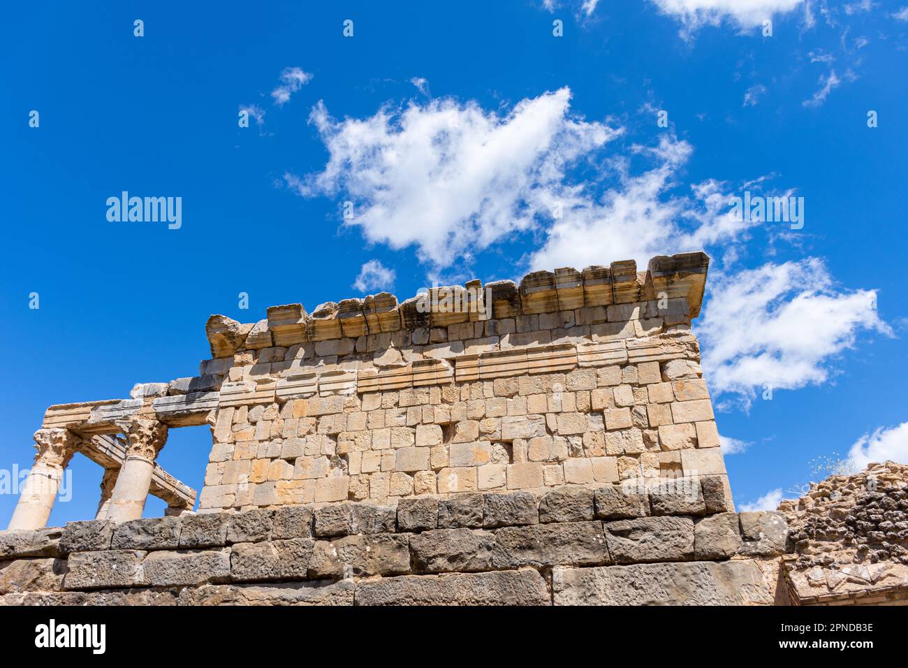 Low-angle view of (Temple of Gens Septimia) in the ancient city of ...