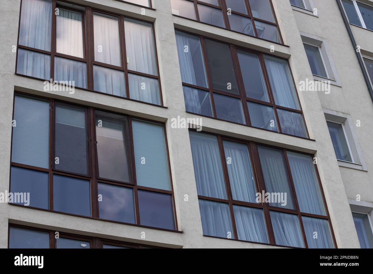 Modern European residential apartment buildings quarter. Abstract ...