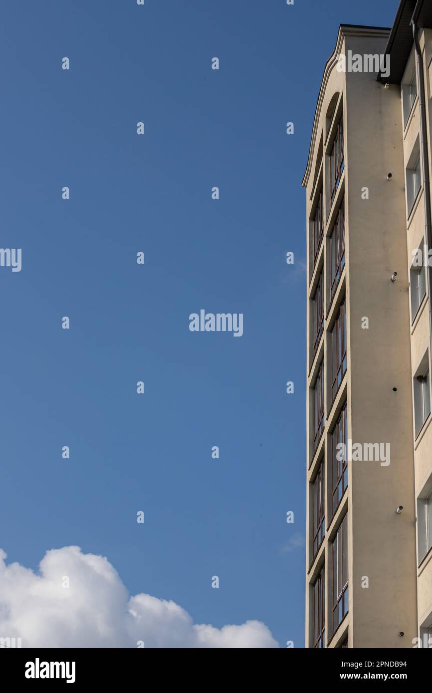 Modern European residential apartment buildings quarter. Abstract ...