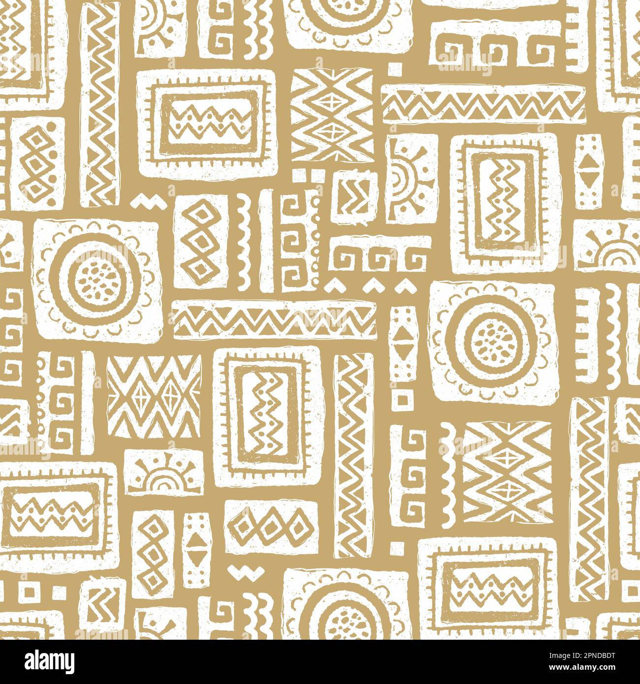 Hand drawn abstract seamless pattern, ethnic background, african style ...