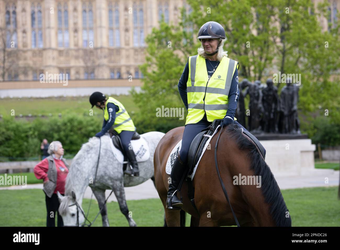 London, UK. 18th Apr, 2023. ten horses, with an escort from the ...