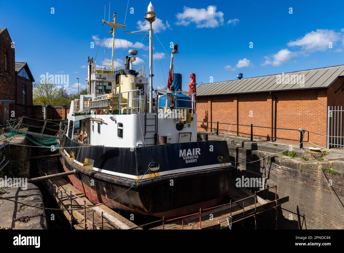 Gloucester, UK. 13th April, 2023. MV Mair, a 24m tug built in 1974 and ...