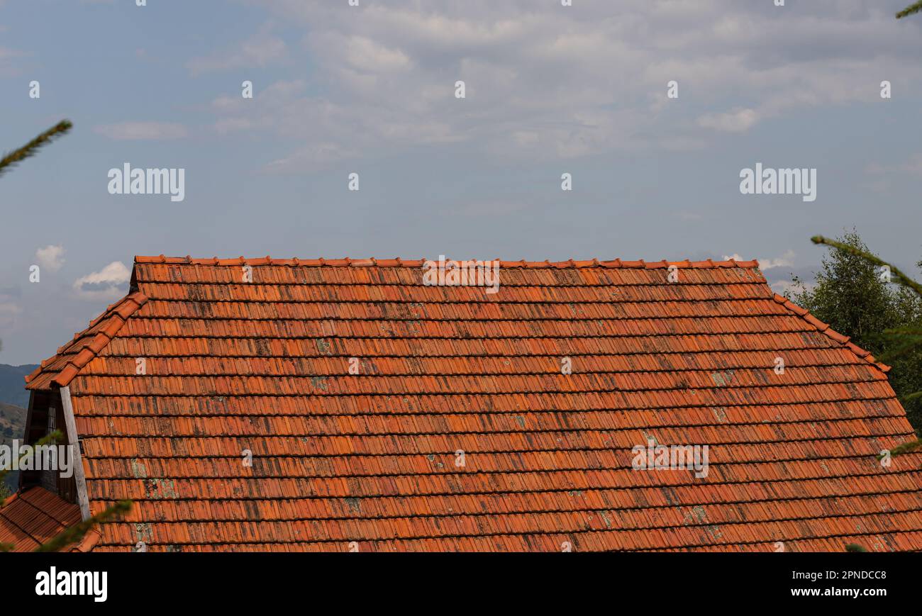 roof tile. tile roof of a old house. tile roofs used in old and modern ...