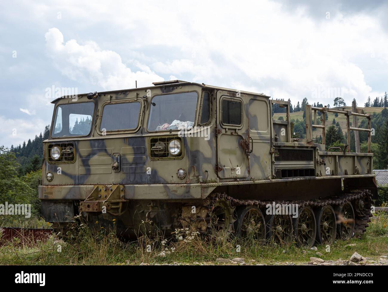 old rusty Soviet military tracked all-terrain vehicle Stock Photo - Alamy
