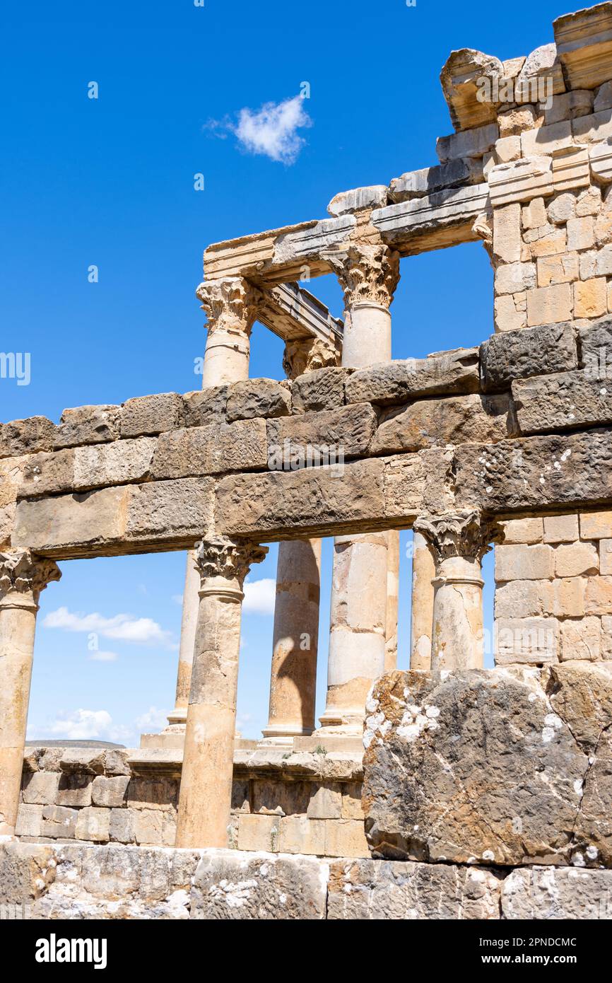 Roman ruins in the ancient city of Cuicul-Djemila. UNESCO world ...