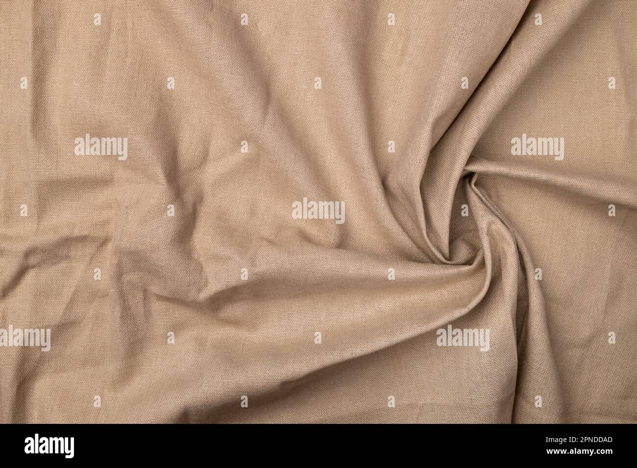 Natural linen fabric texture. Flaxen circular spiral textile background ...