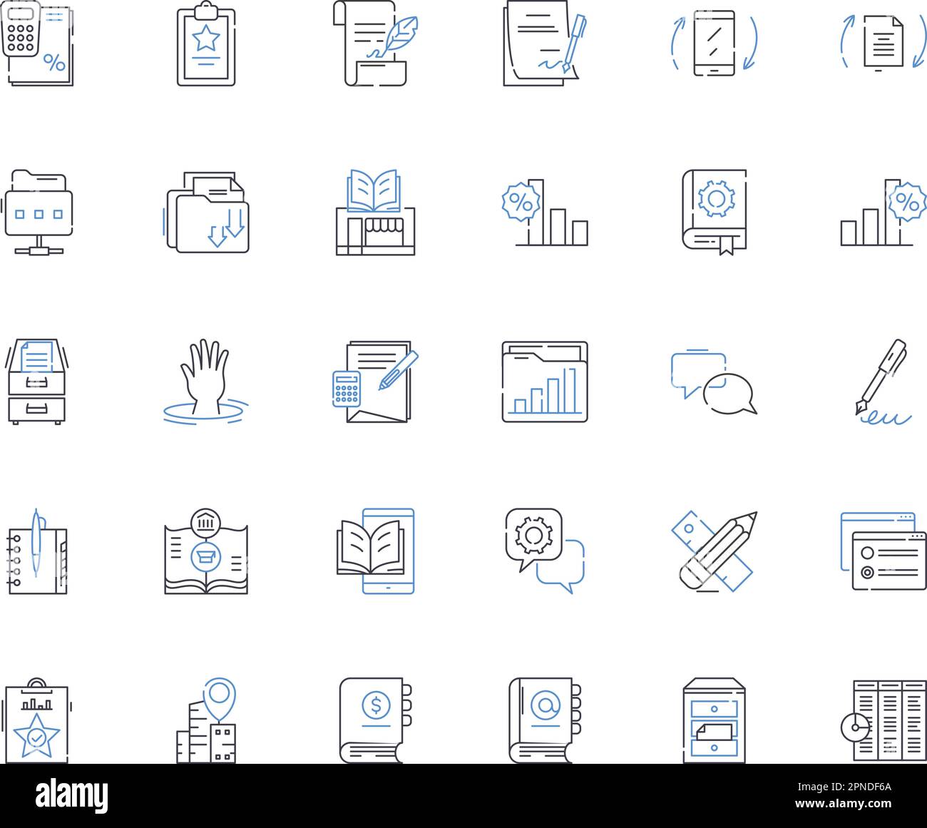 Academic resources line icons collection. Library, Research, Papers ...