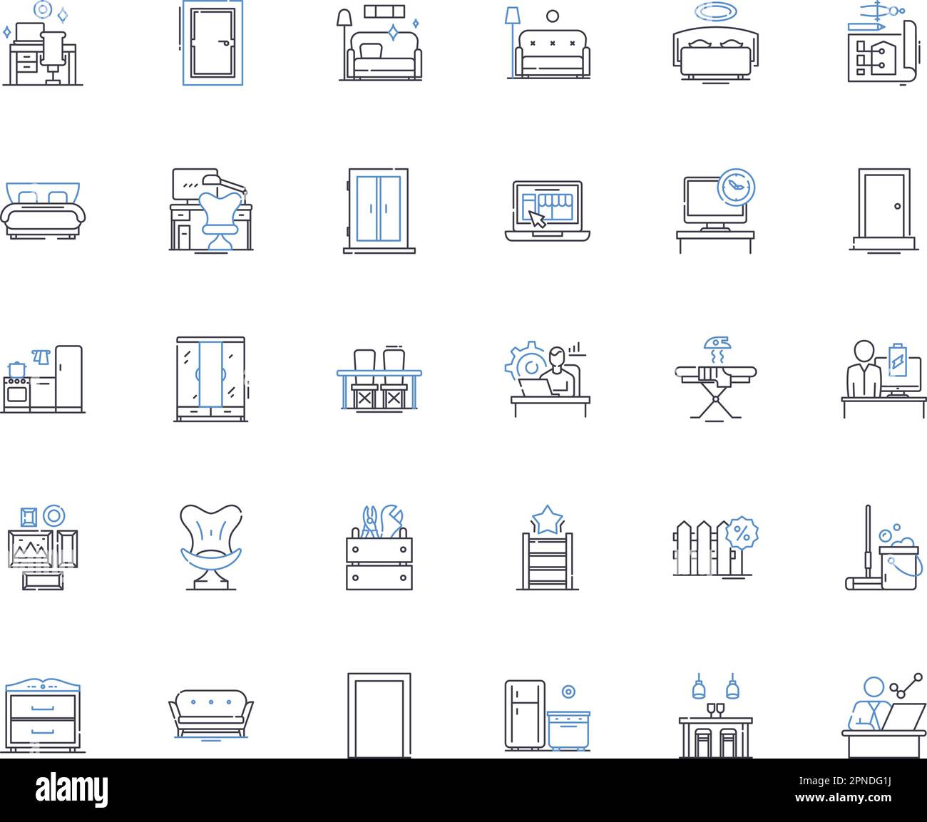 Sofa line icons collection. Comfortable, Stylish, Cozy, Plush ...