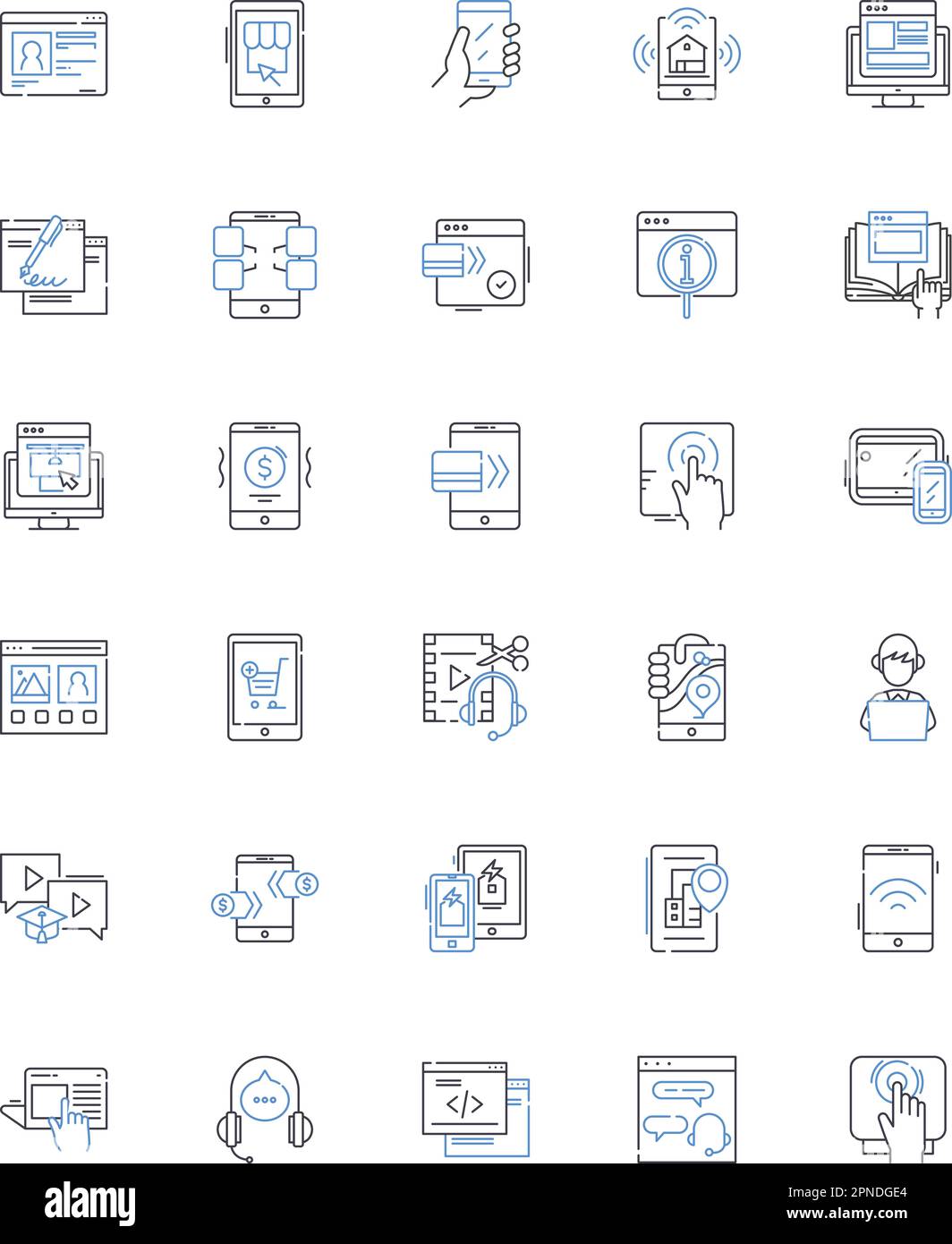 Netbook Line Icons Collection Compact Lightweight Portable